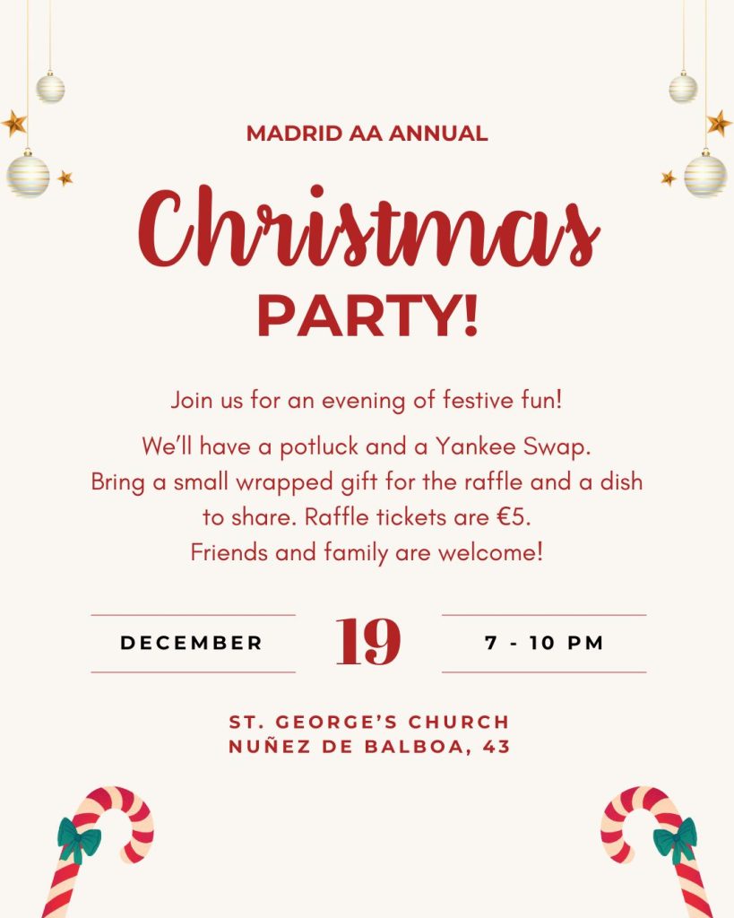Annual AA Madrid/Bilbao Christmas Party – Alcoholics Anonymous